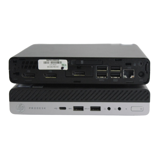 HP ELITEDESK 800 HARDWARE REFERENCE MANUAL Pdf Download | ManualsLib