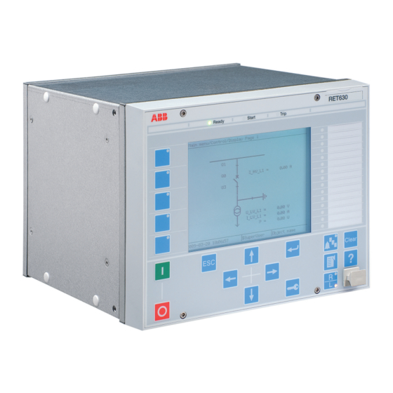 ABB RELION 630 SERIES RET630 PRODUCT MANUAL Pdf Download | ManualsLib