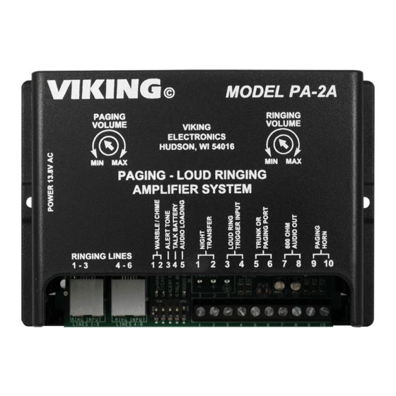 VIKING PA-2A PRODUCT MANUAL Pdf Download | ManualsLib