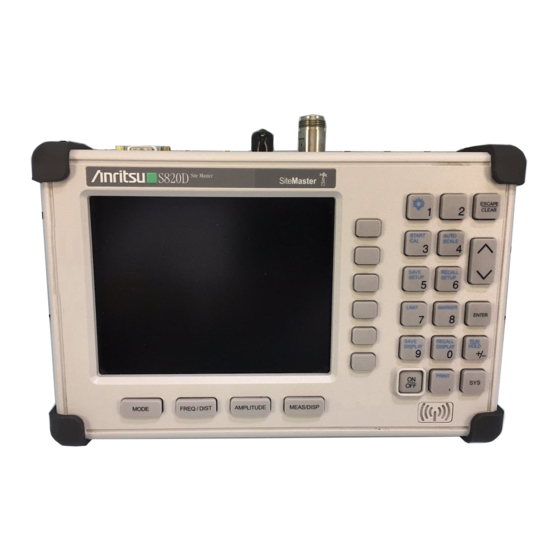 ANRITSU SITE MASTER S820D USER MANUAL Pdf Download | ManualsLib