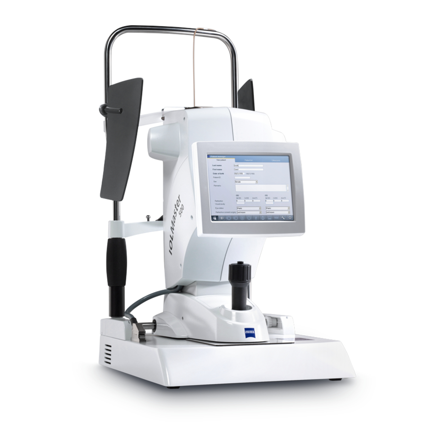 ZEISS IOLMASTER USER MANUAL Pdf Download | ManualsLib
