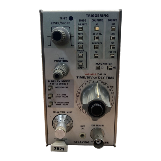 TEKTRONIX 7B71 INSTRUCTION MANUAL Pdf Download | ManualsLib