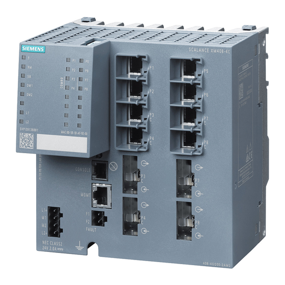 SIEMENS SCALANCE XM-400 CONFIGURATION MANUAL Pdf Download | ManualsLib
