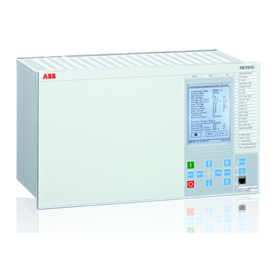 ABB RELION RET670 APPLICATIONS MANUAL Pdf Download | ManualsLib