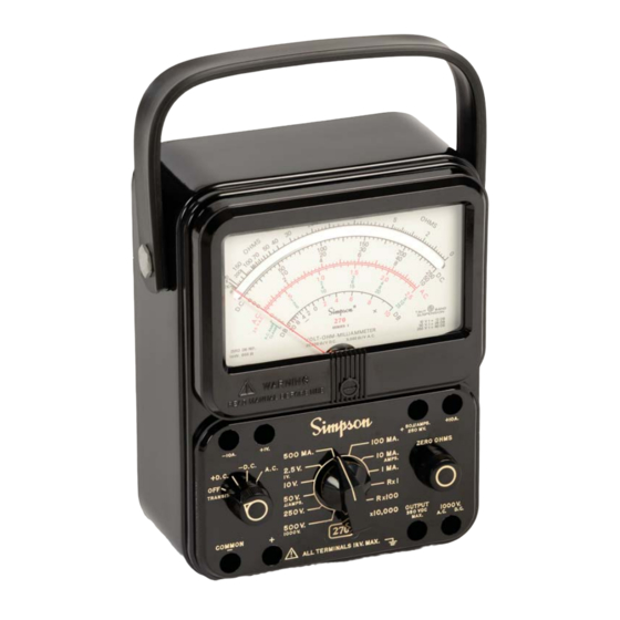 SIMPSON 270 5 INSTRUCTION MANUAL Pdf Download ManualsLib simpson-270-5-instruction-manual-pdf-download-manualslib