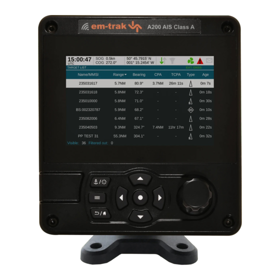 EM-TRAK A200 INSTALLATION AND OPERATION MANUAL Pdf Download | ManualsLib