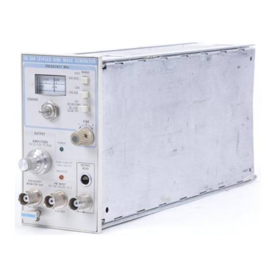 Tektronix Sg 504 Instruction Manual Pdf Download Manualslib