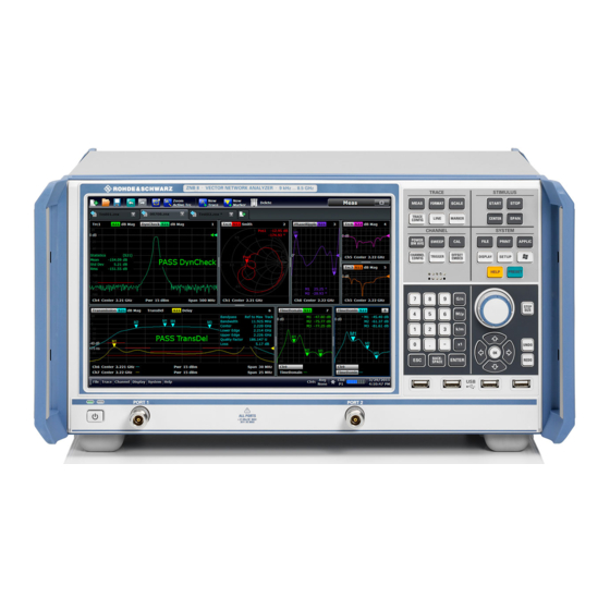 ROHDE & SCHWARZ ZNB8 USER MANUAL Pdf Download | ManualsLib