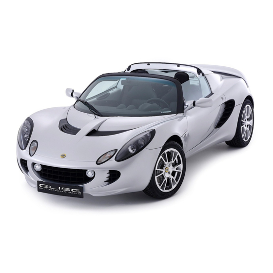 LOTUS ELISE OWNER'S HANDBOOK MANUAL Pdf Download | ManualsLib