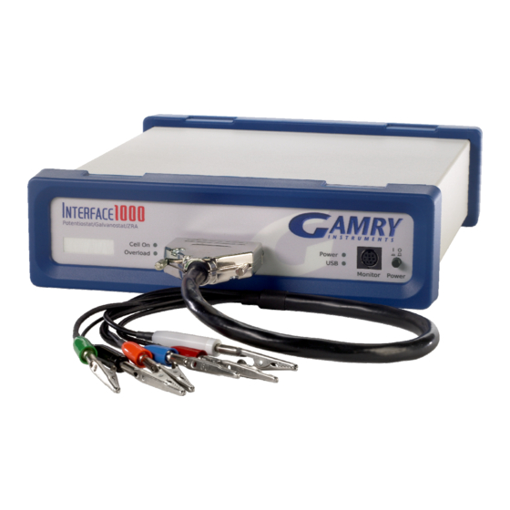 GAMRY INTERFACE 1000 OPERATOR'S MANUAL Pdf Download | ManualsLib