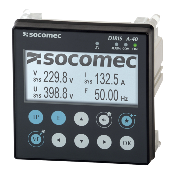 SOCOMEC DIRIS A40 OPERATING INSTRUCTIONS MANUAL Pdf Download | ManualsLib