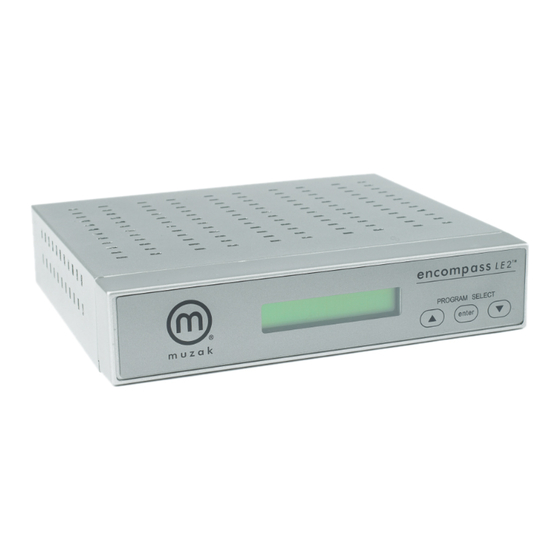 MUZAK ENCOMPASS LE2 INSTALLATION & QUICK START MANUAL Pdf Download ...