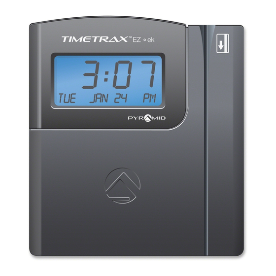 PYRAMID TTEZEK TIMETRAX EZ EK QUICK START MANUAL Pdf Download | ManualsLib