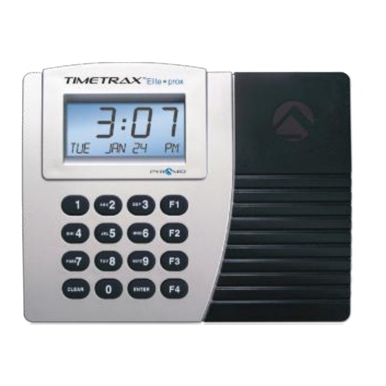 PYRAMID TTPROXEK TIMETRAX ELITE PROX EK QUICK START MANUAL Pdf Download ...