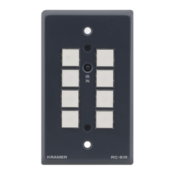 KRAMER RC-8IR USER MANUAL Pdf Download | ManualsLib