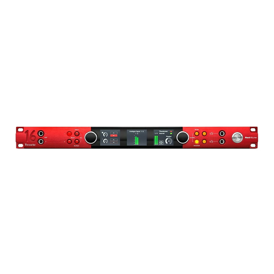 FOCUSRITE RED 16LINE USER MANUAL Pdf Download | ManualsLib