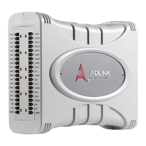 ADLINK TECHNOLOGY USB-1210 USER MANUAL Pdf Download | ManualsLib