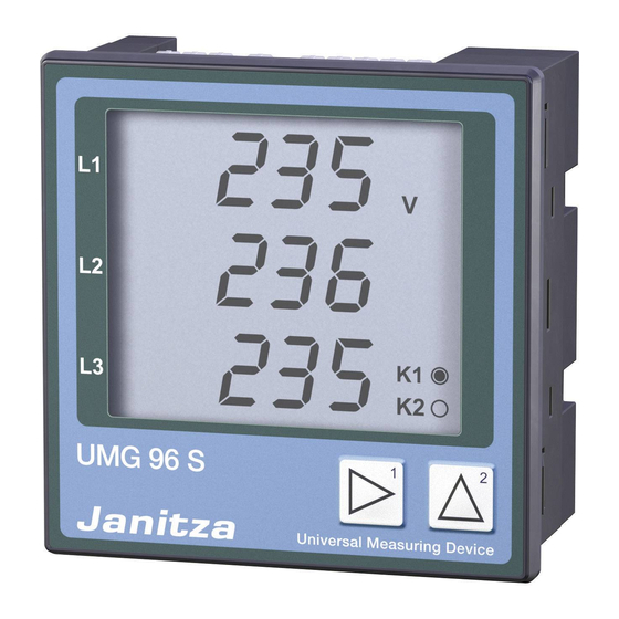 JANITZA UMG 96S OPERATING INSTRUCTIONS MANUAL Pdf Download | ManualsLib