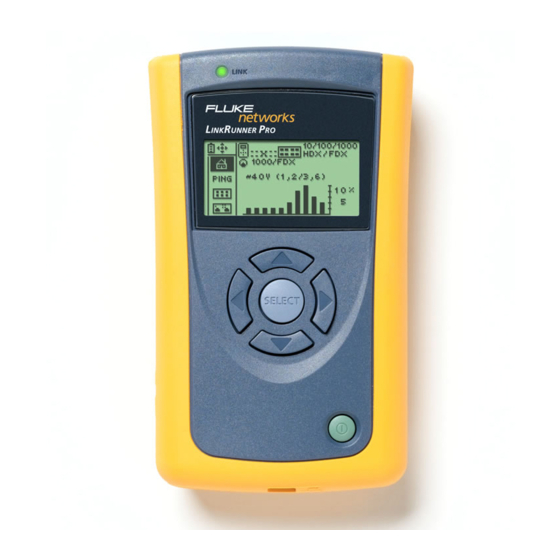 FLUKE LINKRUNNER PRO QUICK REFERENCE MANUAL Pdf Download | ManualsLib