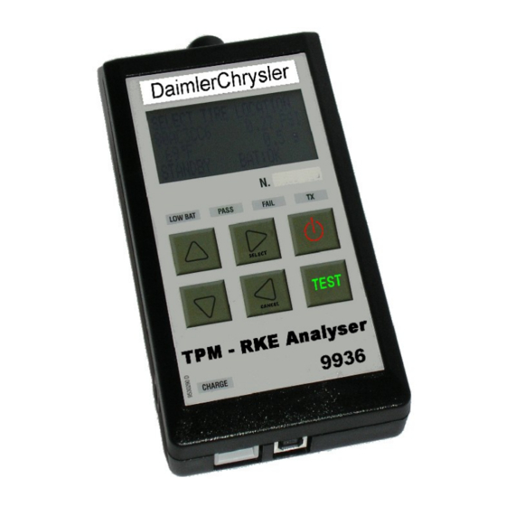 DAIMLERCHRYSLER TPM-RKE ANALYZER 9936 USER MANUAL Pdf Download | ManualsLib