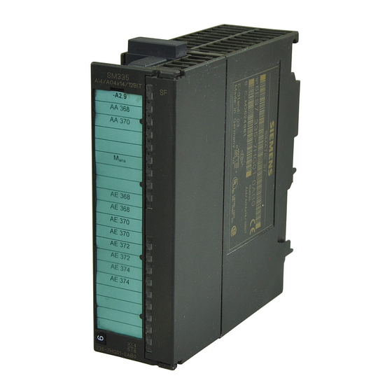 SIEMENS SIMATIC SM 335 MANUAL Pdf Download | ManualsLib