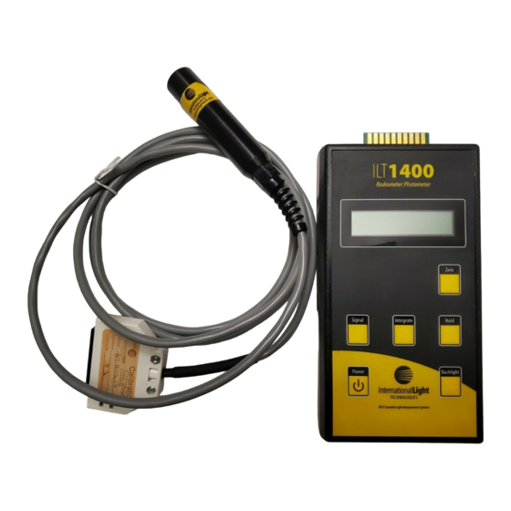 INTERNATIONAL LIGHT TECHNOLOGIES ILT1400 INSTRUCTION MANUAL Pdf ...