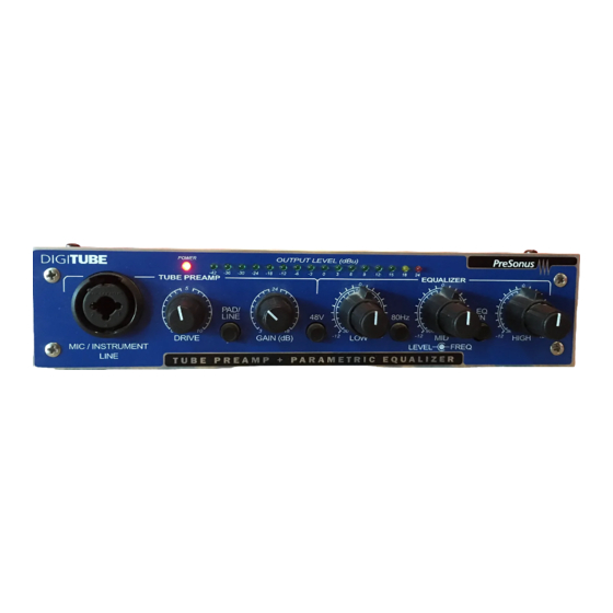 PRESONUS DIGITUBE SINGLE-CHANNEL TUBE USER MANUAL Pdf Download | ManualsLib