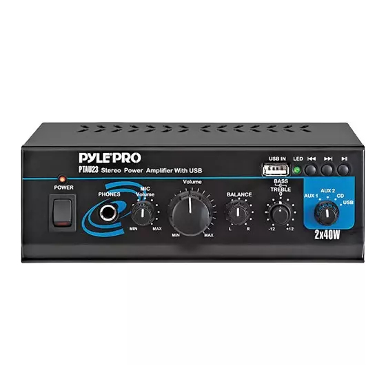 PYLE PRO PTAU23 USER MANUAL Pdf Download | ManualsLib