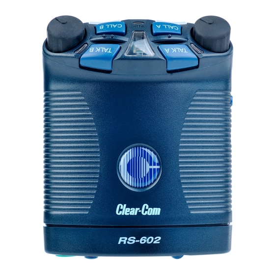CLEAR-COM RS-602 INSTRUCTION MANUAL Pdf Download | ManualsLib
