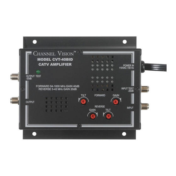 CHANNEL VISION CVT-40BID INSTRUCTIONS Pdf Download | ManualsLib