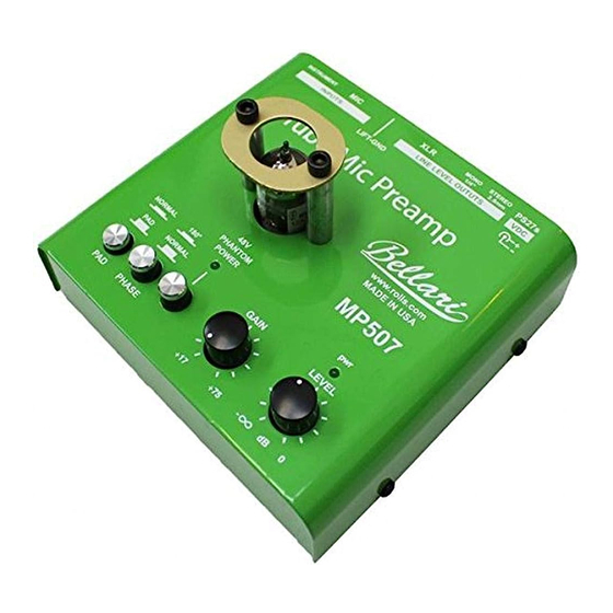 BELLARI MP507 QUICK START MANUAL Pdf Download | ManualsLib