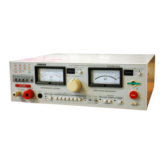KIKUSUI TOS8870A OPERATION MANUALS Pdf Download | ManualsLib