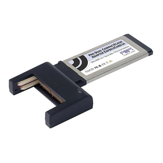 SONNET PRO DUAL COMPACTFLASH ADAPTER EXPRESSCARD/34 QUICK START MANUAL ...