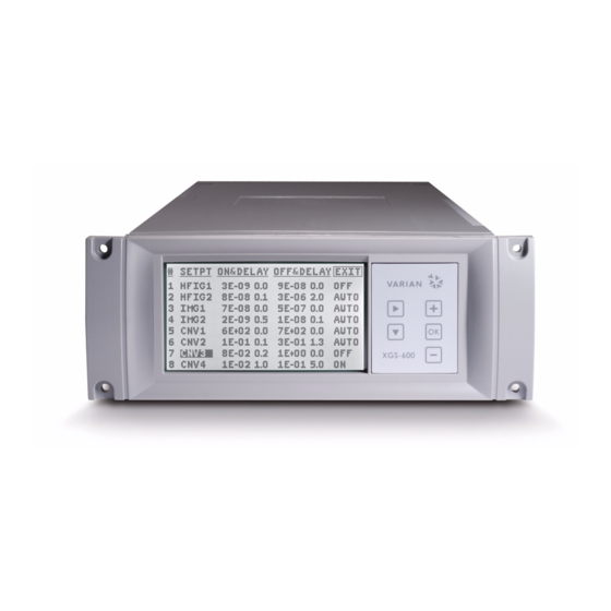 VARIAN XGS-600 INSTRUCTION MANUAL Pdf Download | ManualsLib