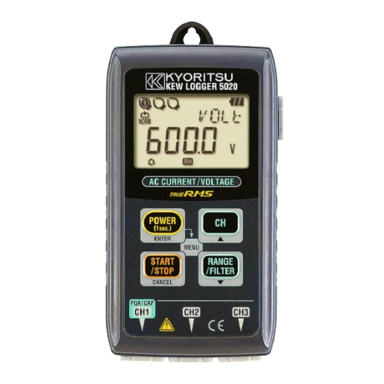 KYORITSU ELECTRICAL INSTRUMENTS WORKS, LTD. KEW 5010 INSTRUCTION MANUAL ...