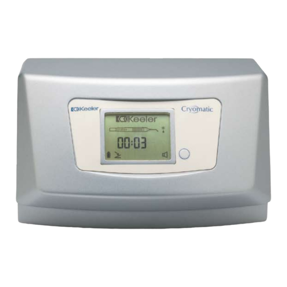 KEELER CRYOMATIC INSTRUCTIONS FOR USE MANUAL Pdf Download | ManualsLib