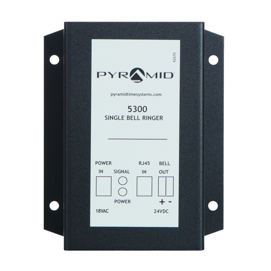 PYRAMID TIME SYSTEMS TIMETRAX SYNC 5300 INSTALLATION INSTRUCTIONS ...