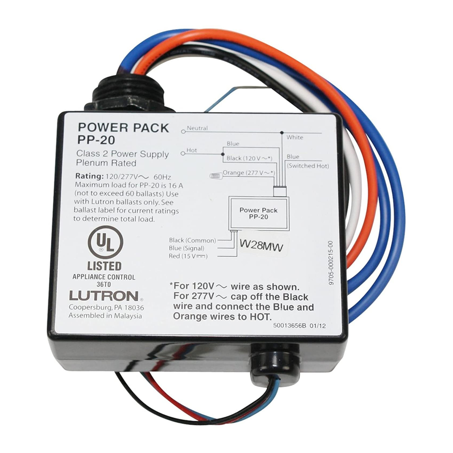 LUTRON ELECTRONICS PP-20 INSTALLATION INSTRUCTIONS Pdf Download ...