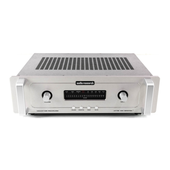 AUDIO RESEARCH LS17 SE OWNER'S MANUAL Pdf Download | ManualsLib