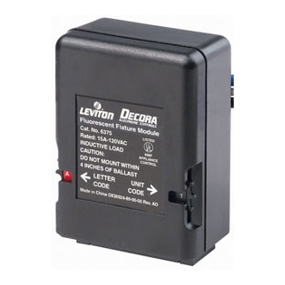 LEVITON DECORA HOME CONTROLS 6375 INSTALLATION INSTRUCTIONS Pdf ...