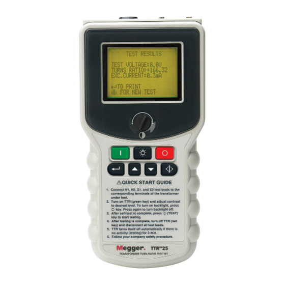 MEGGER TTR25 INSTRUCTION MANUAL Pdf Download | ManualsLib