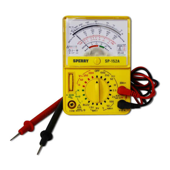 A.W. SPERRY INSTRUMENTS SP-152A OPERATING INSTRUCTIONS MANUAL Pdf ...