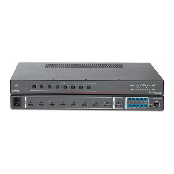 EXTRON ELECTRONICS SW8 HD 4K PLUS SETUP MANUAL Pdf Download | ManualsLib