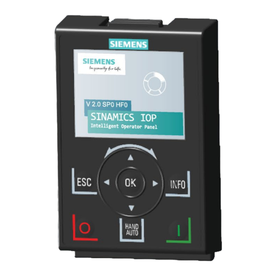 SIEMENS SINAMICS IOP-2 OPERATING INSTRUCTIONS MANUAL Pdf Download ...