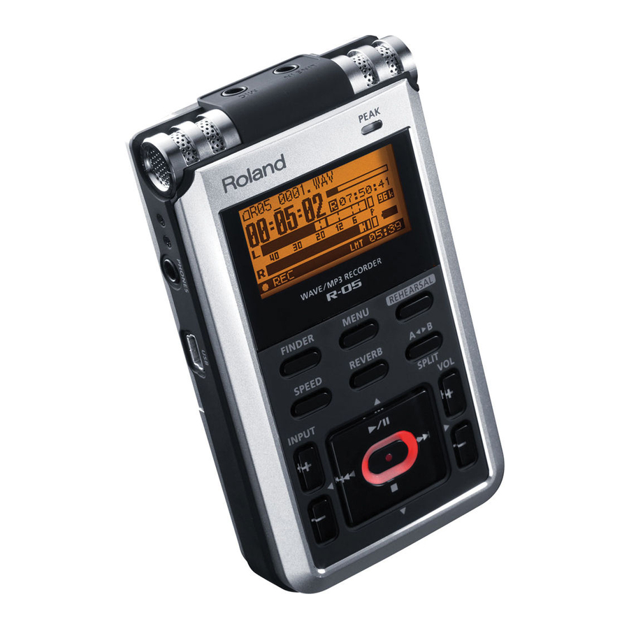 ROLAND EDIROL R-05 OWNER'S MANUAL Pdf Download | ManualsLib