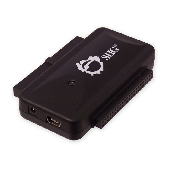 SIIG USB 2.0 TO SATA/IDE QUICK INSTALLATION MANUAL Pdf Download ...