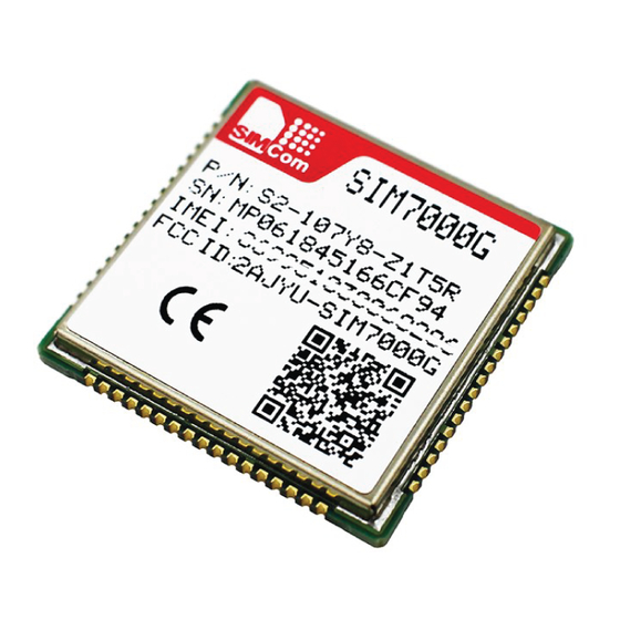 SIMCOM SIM7000G USER MANUAL Pdf Download | ManualsLib