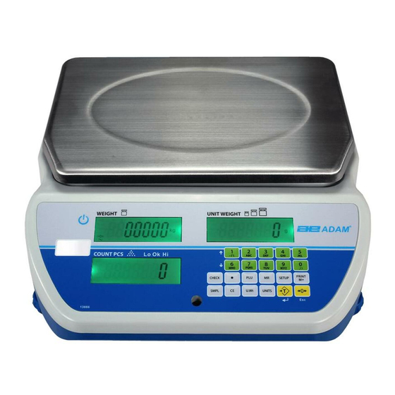 ADAM EQUIPMENT CCT SERIES SCALES USER MANUAL | ManualsLib