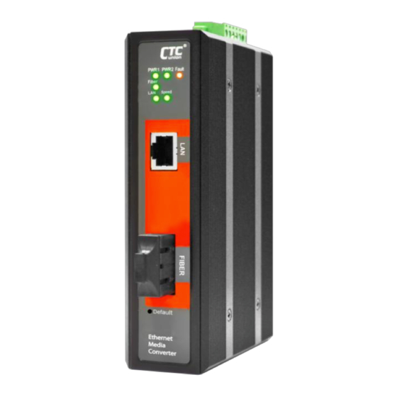 CTC UNION IMC-100M-E MEDIA CONVERTER QUICK INSTALLATION MANUAL | ManualsLib