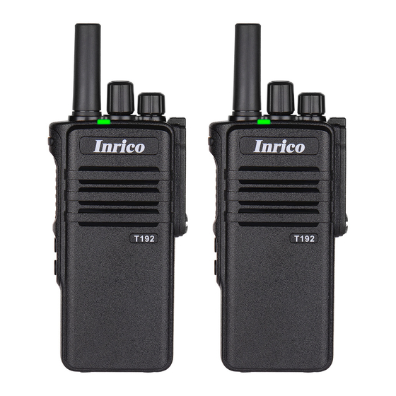 INRICO T192 TWO-WAY RADIO INSTRUCTIONS MANUAL | ManualsLib